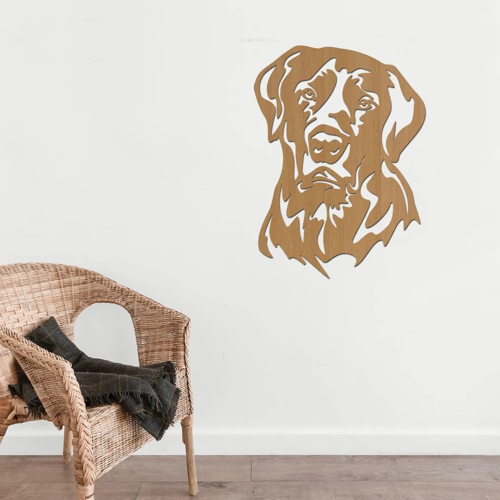 dřevo života Dřevěná dekorace psa Labrador Rozměry (cm): 45x60, Barevný vzor: Šedá