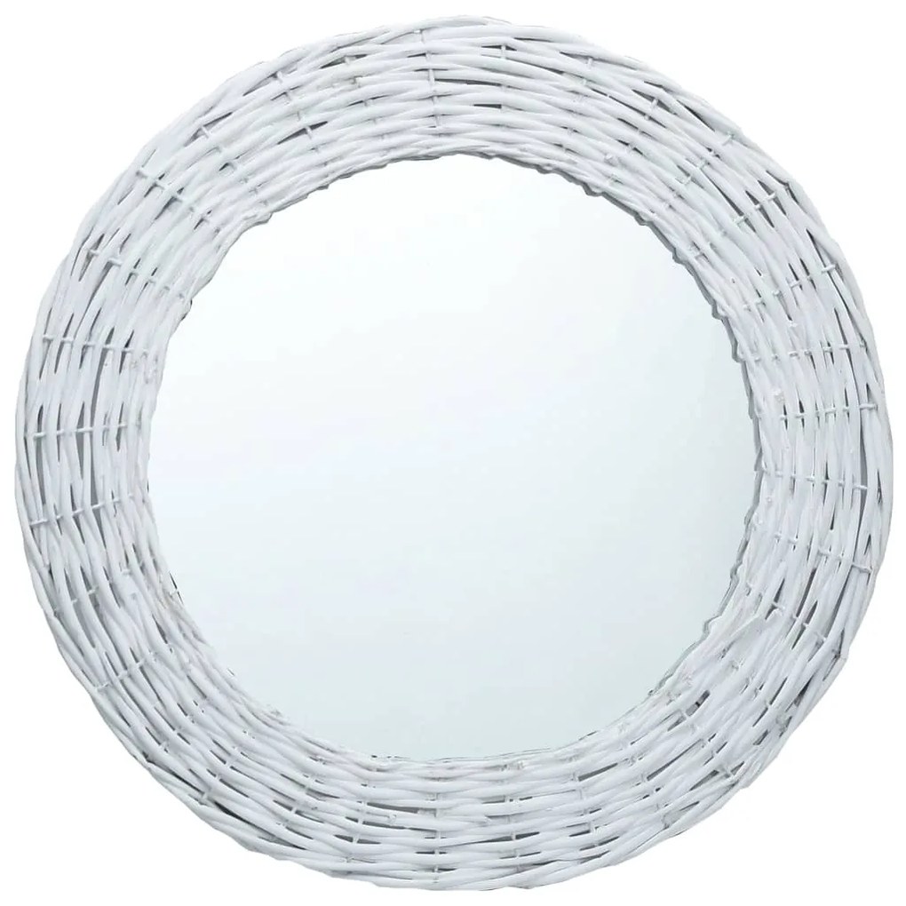 287637 vidaXL Zrcadlo bílé 50 cm proutí