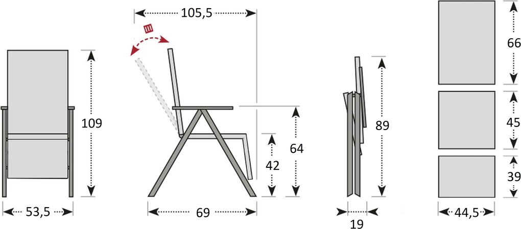 Doppler BERGAMO ACTIVE zahradní sedací souprava 4+1 šedá