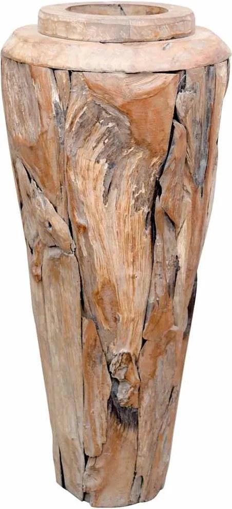 Dekorativní váza 40 x 100 cm masivní teakové dřevo 285209