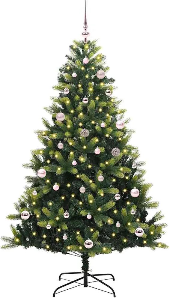 Umělý zavěšený vánoční stromeček 150 LED Zelená 150 cm PVC a PE 3395984