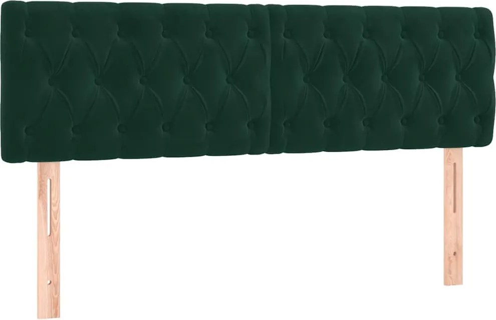 Box spring postel s matrací a LED tmavě zelená 140x190 cm samet 3134582