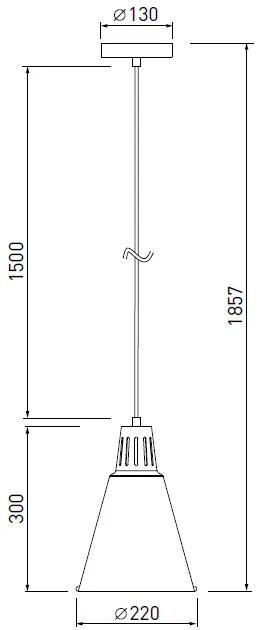 Lustr GIANNI ø220 mm černý/zlatý