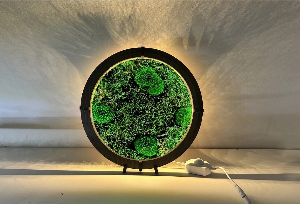 Li-Go "Mechové kopečky" lampa/obraz 31 cm provedení povrchu: ořech