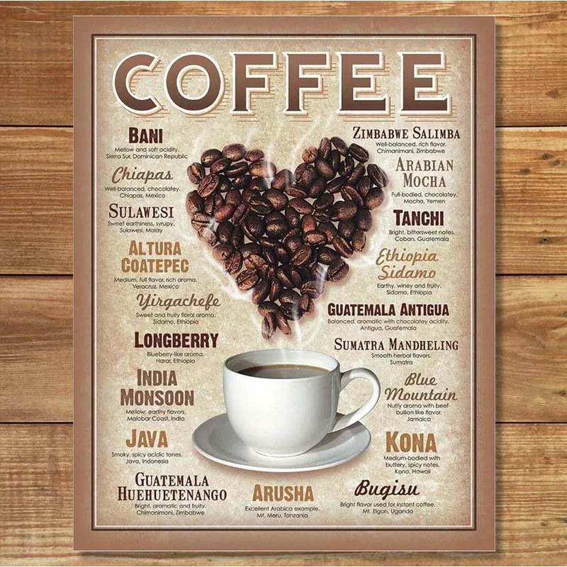 Plechová cedule Heart Coffee 40 cm x 32 cm