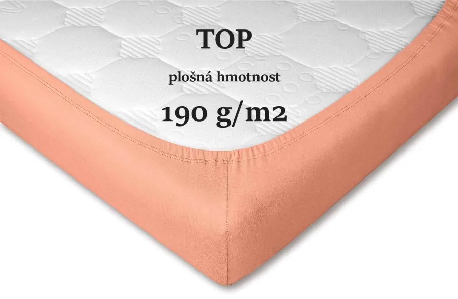 DADKA Jersey prostěradlo meruňka Rozměr 80x140x10