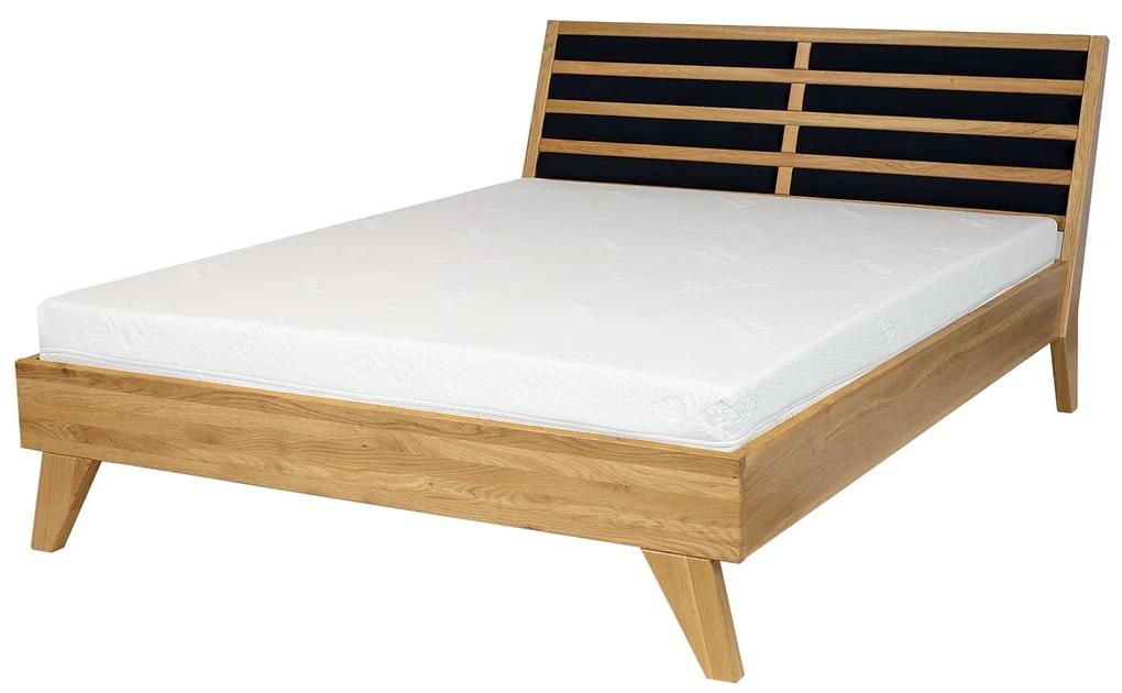 Drewmax LK302 140x200 cm dřevěná postel masiv dub dvojlůžko