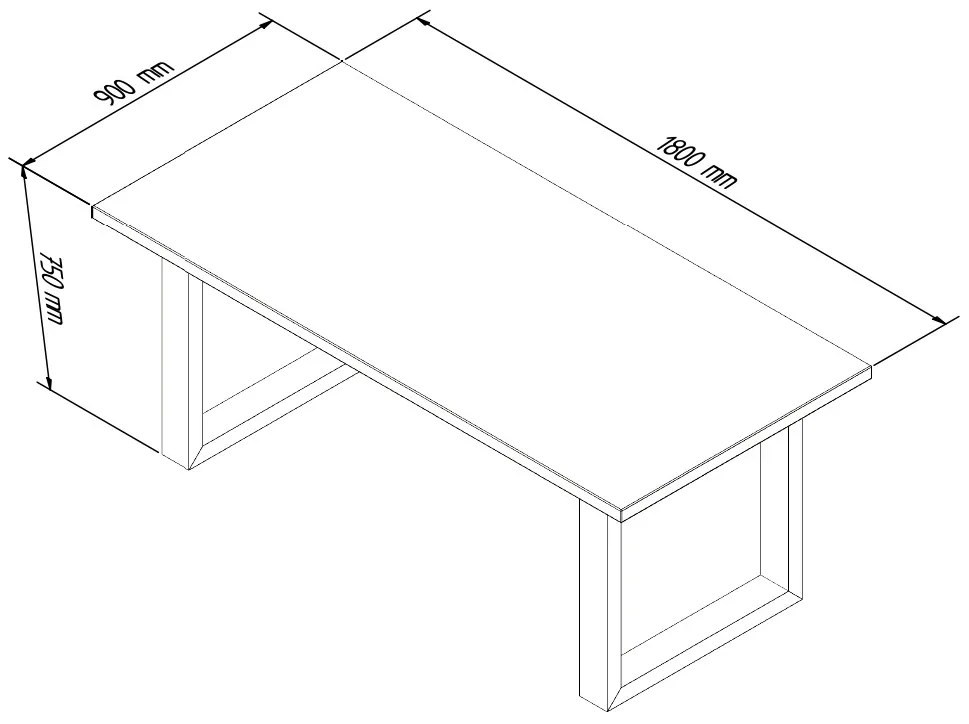 Wuders Jídelní stůl Nil s masivní dubovou deskou 1400 x 900 mm