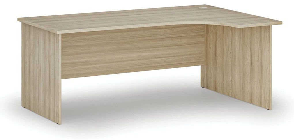 Rohový kancelářský psací stůl PRIMO WOOD, 180x120 cm, pravý, dub přírodní