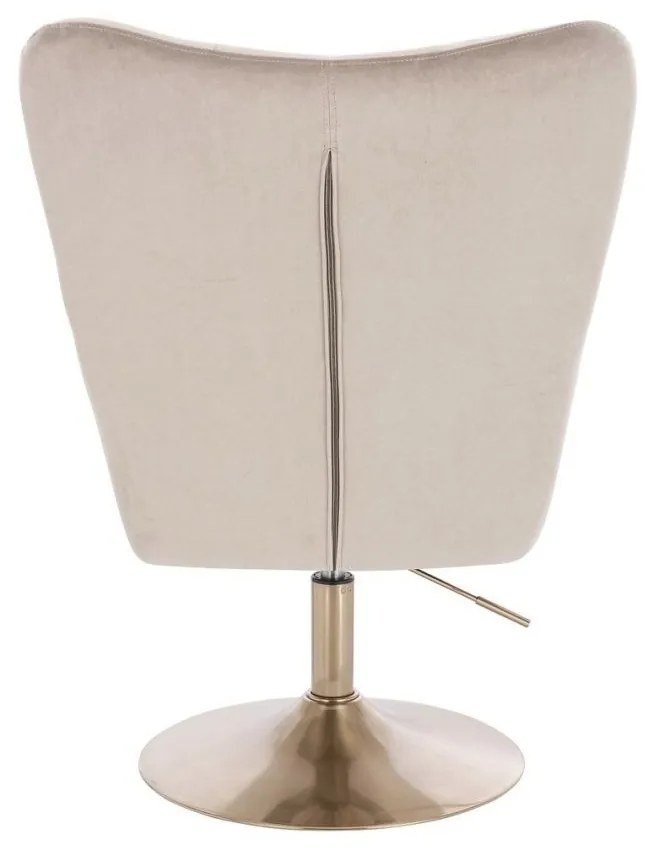 LuxuryForm DESIGN Otočné křeslo AURORA VELUR na zlatém talíři - latte