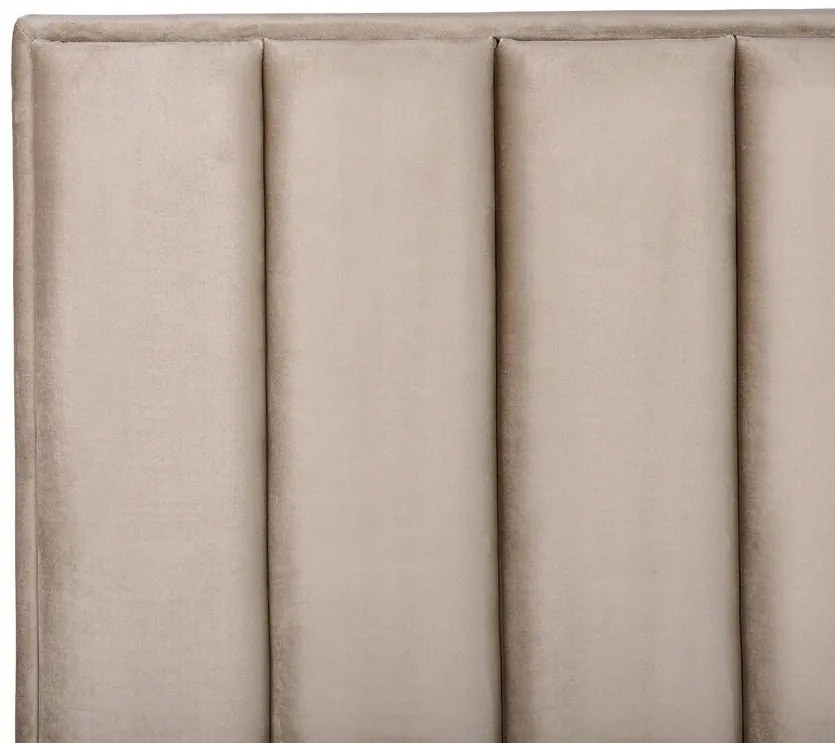 Beliani Sametová sada nábytku postel 140 x 200 cm +2 noční stolky tmavě šedá SEZANN