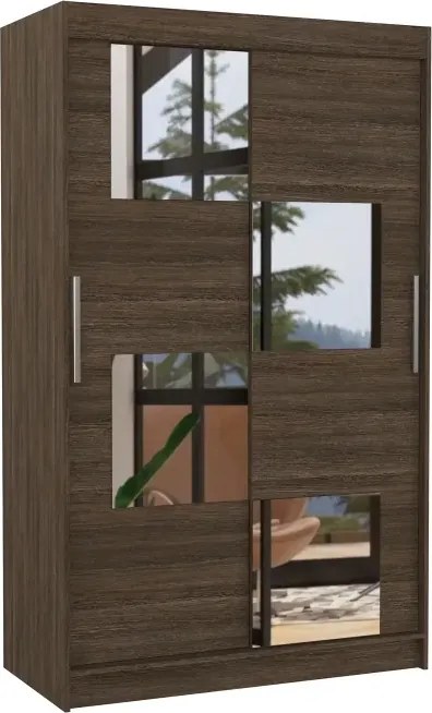 Skříň posuvná se zrcadlem LUGANO 120 choco