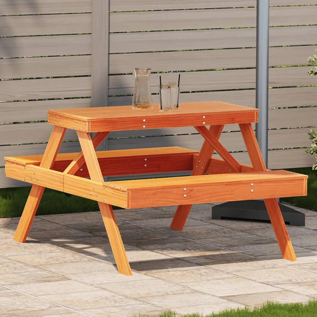 Piknikový stůl voskově hnědý 105x134x75 cm masivní borové dřevo - Default Title