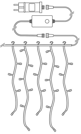Nedis WIFILXC03W400 - LED Vánoční závěs 400xLED/8 funkcí 11m IP65 Wi-Fi Tuya