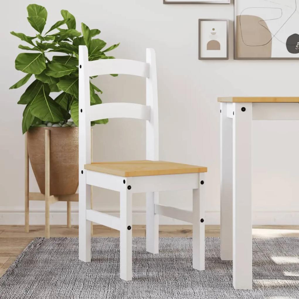 Jídelní židle 2 ks bílé 40 x 46 x 99 cm masivní borové dřevo,  4005728