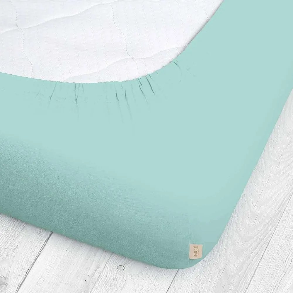 Jersey prostěradlo světle smaragdové na výšku matrace do 20 cm Velikost: 180 x 200