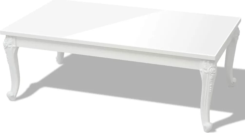Konferenční stolek 115 x 65 x 42 cm vysoký lesk bílý 243381