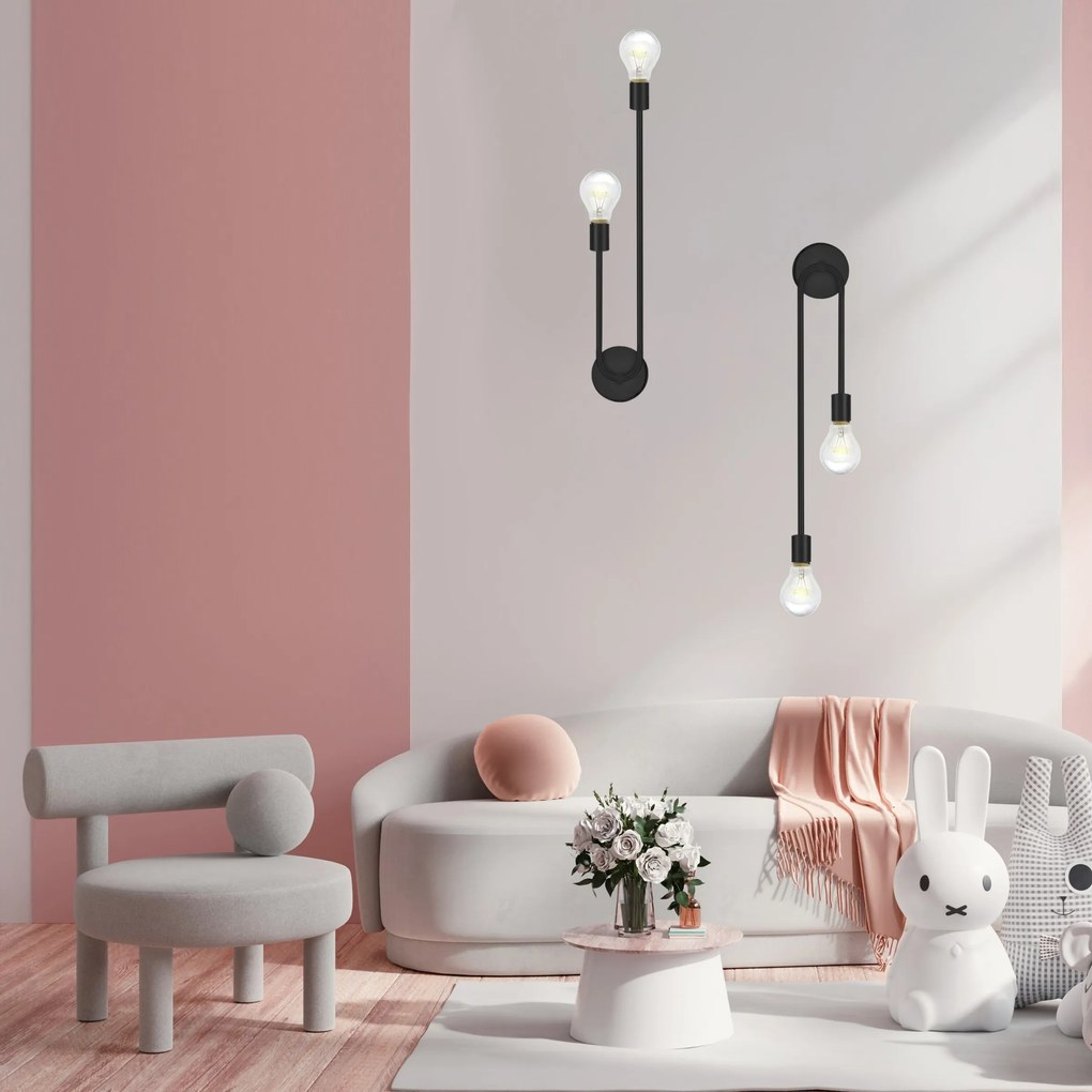 Nástěnná lampa KINKIET STYLE XIV černá