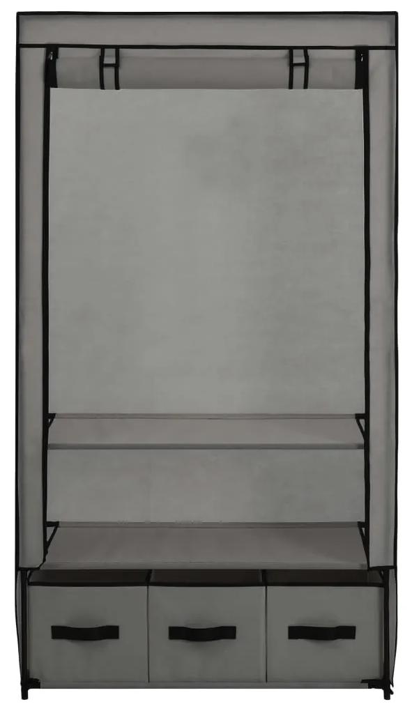 Šatní skříň šedá 87 x 49 x 159 cm textil - Default Title
