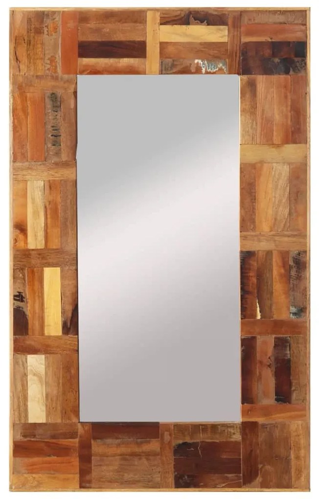 Zrcadlo masivní recyklované dřevo 80 x 50 cm
