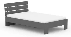 Studentská postel REA Nasťa 120x200cm - graphite, 1. pás čela 1102 - cappuccino, 2. pás čela 1027 - bílá, 3. pás čela v barvě postele