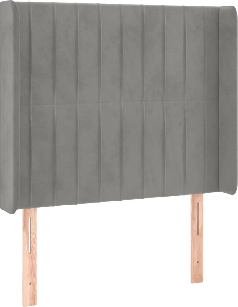 Box spring postel s matrací a LED světle šedá 80 x 200 cm samet 3139649