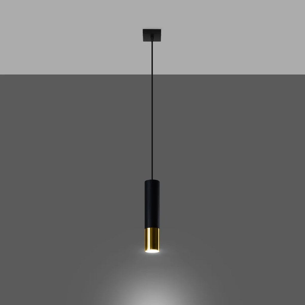 Sollux Lighting Závěsné svítidlo LOOPEZ 1 černé/zlaté