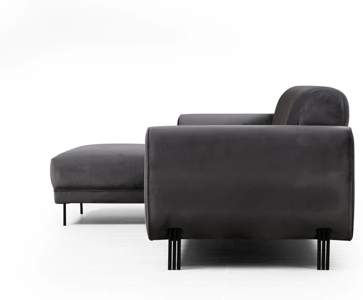 Designová sedačka Haylia 287 cm antracitová - levá