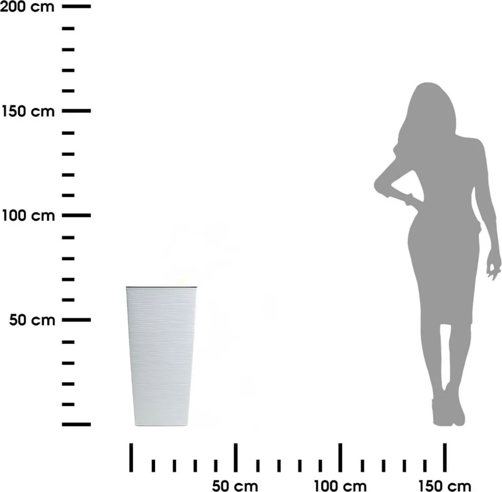PLASTOVÝ KVĚTINÁČ PORTO RIFLO 67,5X35X35 CM BÍLÁ