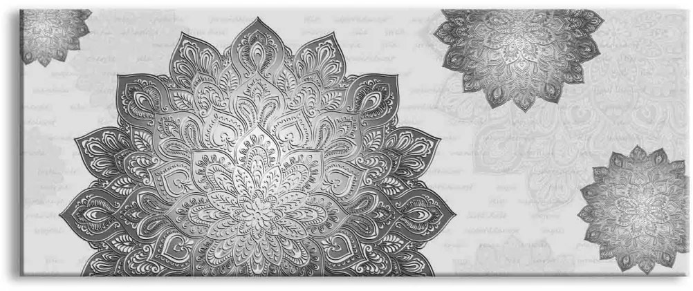 Obraz Mandala šedá Velikost (šířka x výška): 150x60 cm