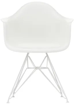 Eames Plastic Armchair DAR bíle lakovaná bílá černé na koberec Vitra