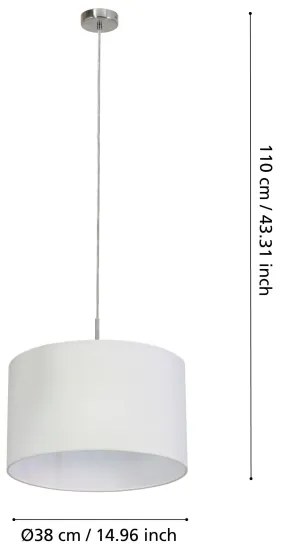 Eglo 31571 - Lustr na lanku PASTERI 1xE27/60W/230V