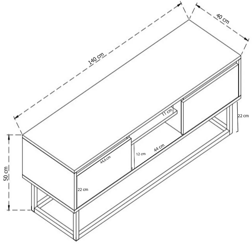 Designový TV stolek Balwina 140 cm borovice