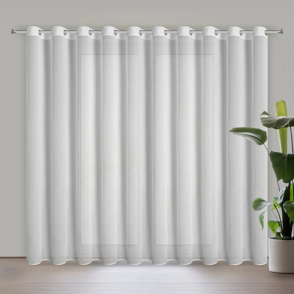 ZÁCLONA NA KROUŽCÍCH ARIADNA2 350X250 CM BÍLÁ