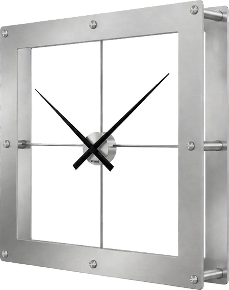 KUBRi 0800 - Luxusní 125 cm industriální hodiny z nerez oceli vyrobené v Česku