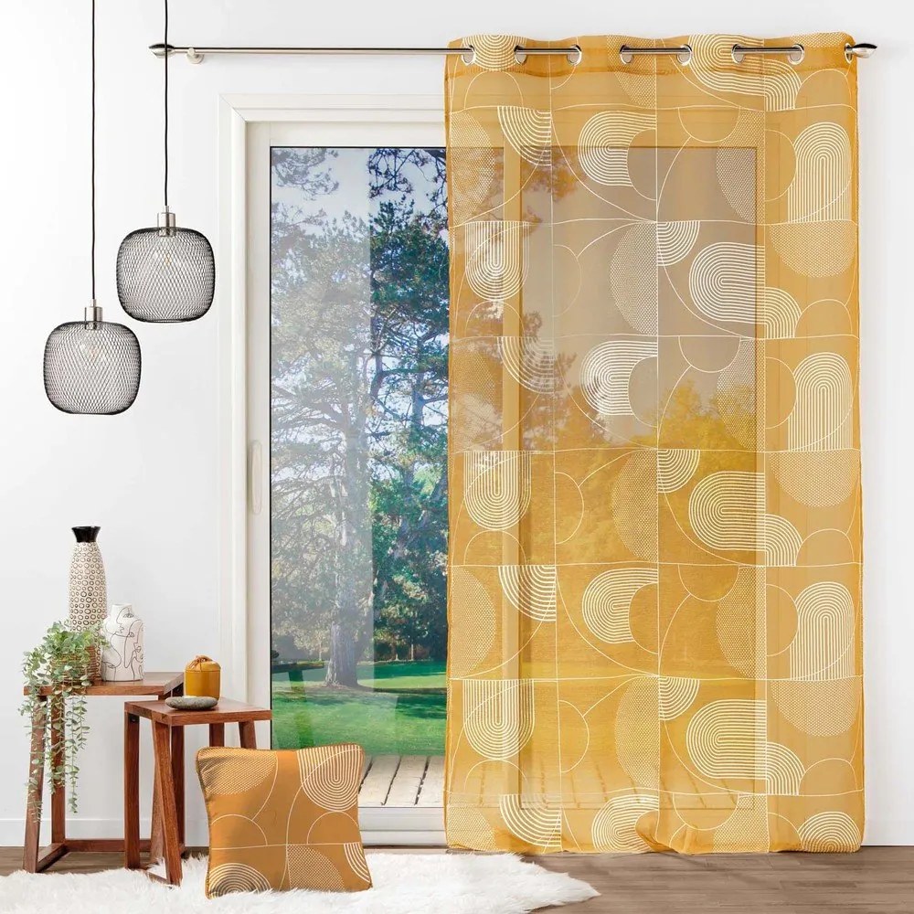 Žlutá voálová záclona 140x280 cm Esquisse – douceur d'intérieur