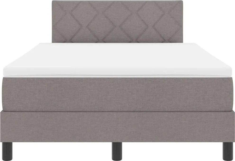 Postel s boxspringem s čelo Taupe 120 x 190 cm textil 3338752