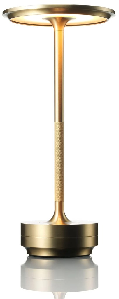 Ambientec TN001-01BS Turn Aluminium Brass, bateriová lampička z mosazi, LED 1800-2500K dotykové stmívání, Ø13x27,5cm, IP66