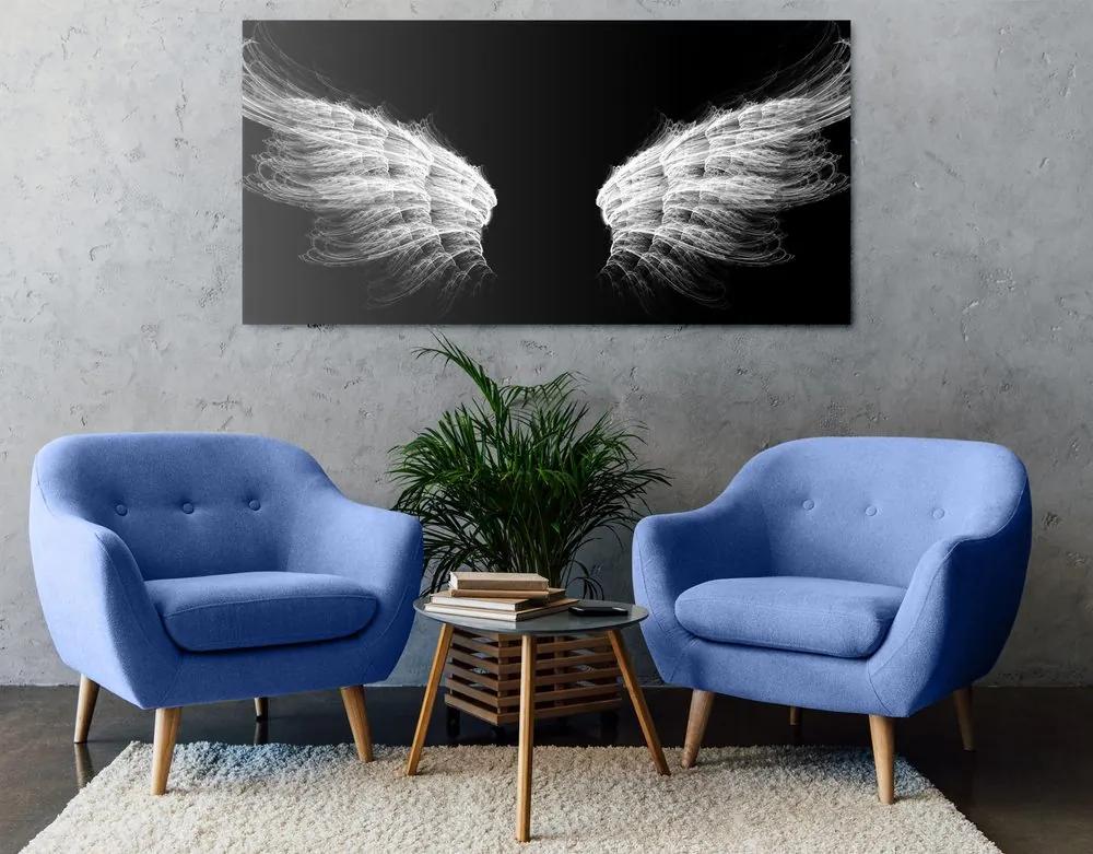 Obraz černobílé andělská křídla Varianta: 120x60