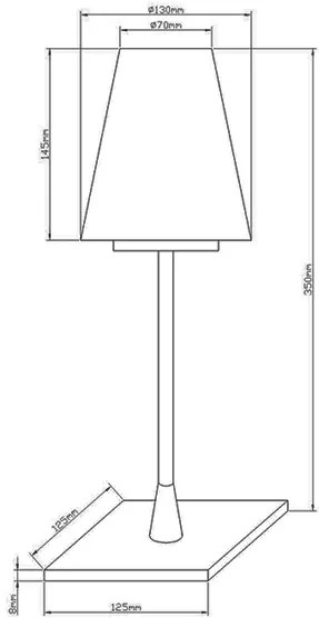 Fabas luce Fabas Lucy Big, dotyková stolní lampa nikl/bílé sklo, 1x60W E14, výška 35cm