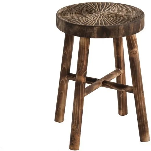 Dřevěná stolička Paulownia hnědá - Ø 35*51 cm J-Line