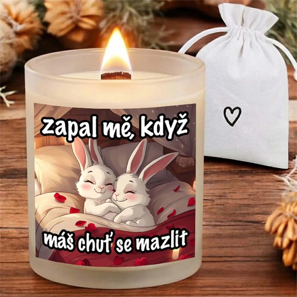 Ahome CZ Krásná svíčka s praskajícím knotem Zapal mě, když máš chuť se mazlit