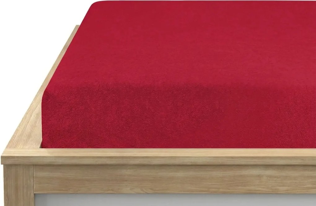 Froté prostěradlo PREMIUM červené 180x200 cm