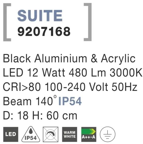 Venkovní LED lampa Suite 18 černé