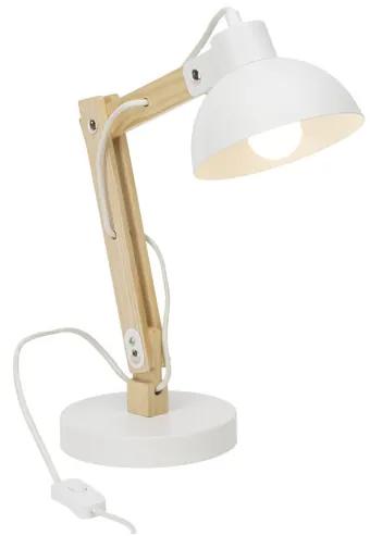 Brilliant Stolní lampa MODA bílá + dřevo 98979/05