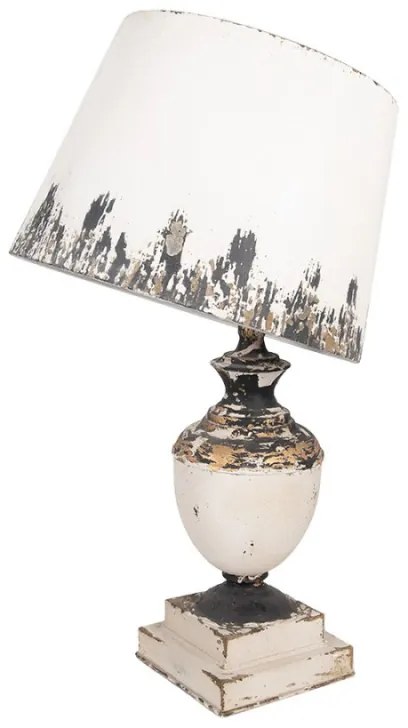 Bílá kovová stolní lampa s dřevěnou nohou Pascal – 32x60 cm