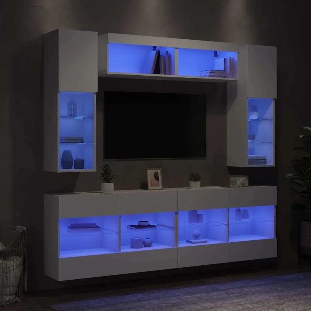 vidaXL 6dílná obývací stěna s LED osvětlením [3216797] Barva: dub sonoma