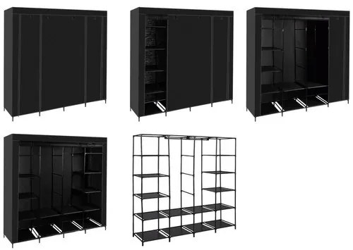Skládací látková šatní skříň 170x170cm Ruhhy 23740
