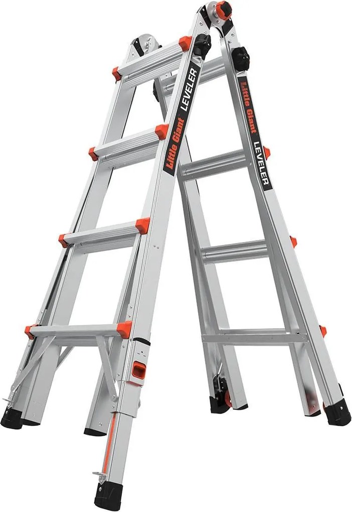 Little Giant - Leveler - hliníkový multifunkční žebřík se stavitelnými nohami dosah: 396 - 701 / 767 cm, Leveler: Model 26