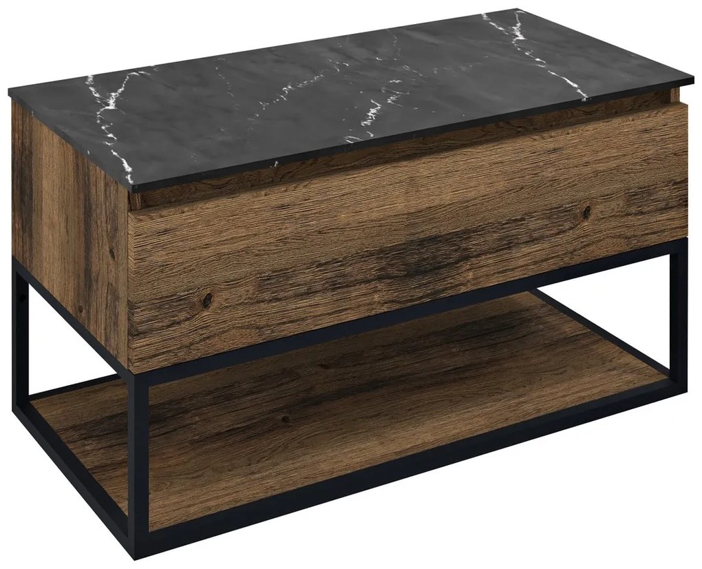Sapho SKARA umyvadlová skříňka 90 x 50 x 45 cm černá mat/dub collingwood CG006-1919